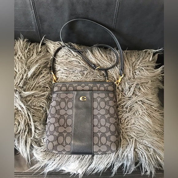 Coach | Bags | Coach Jacquard Crossbody Smokeblackexcellent Condition ...